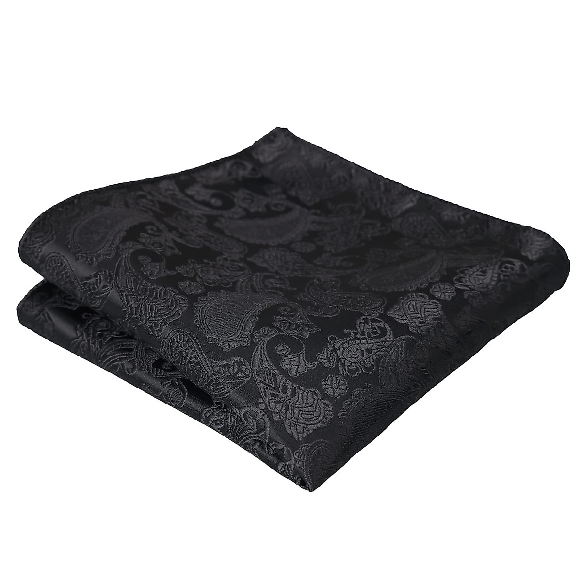 Alizeal Mens Paisley Bow Tie, Pocket Square, Cufflinks Set (Black)