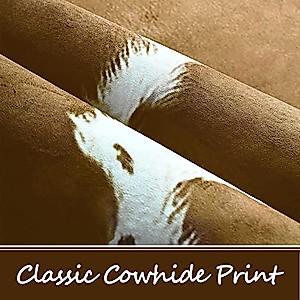 Merelax Premium Cow Print Living Room Rugs 5.2x6.2 Feet, Large Faux Cow Hide Rug for Bedroom Home Office Western Decor, Durable Cowhide Animal Print Floor Carpet, Brown