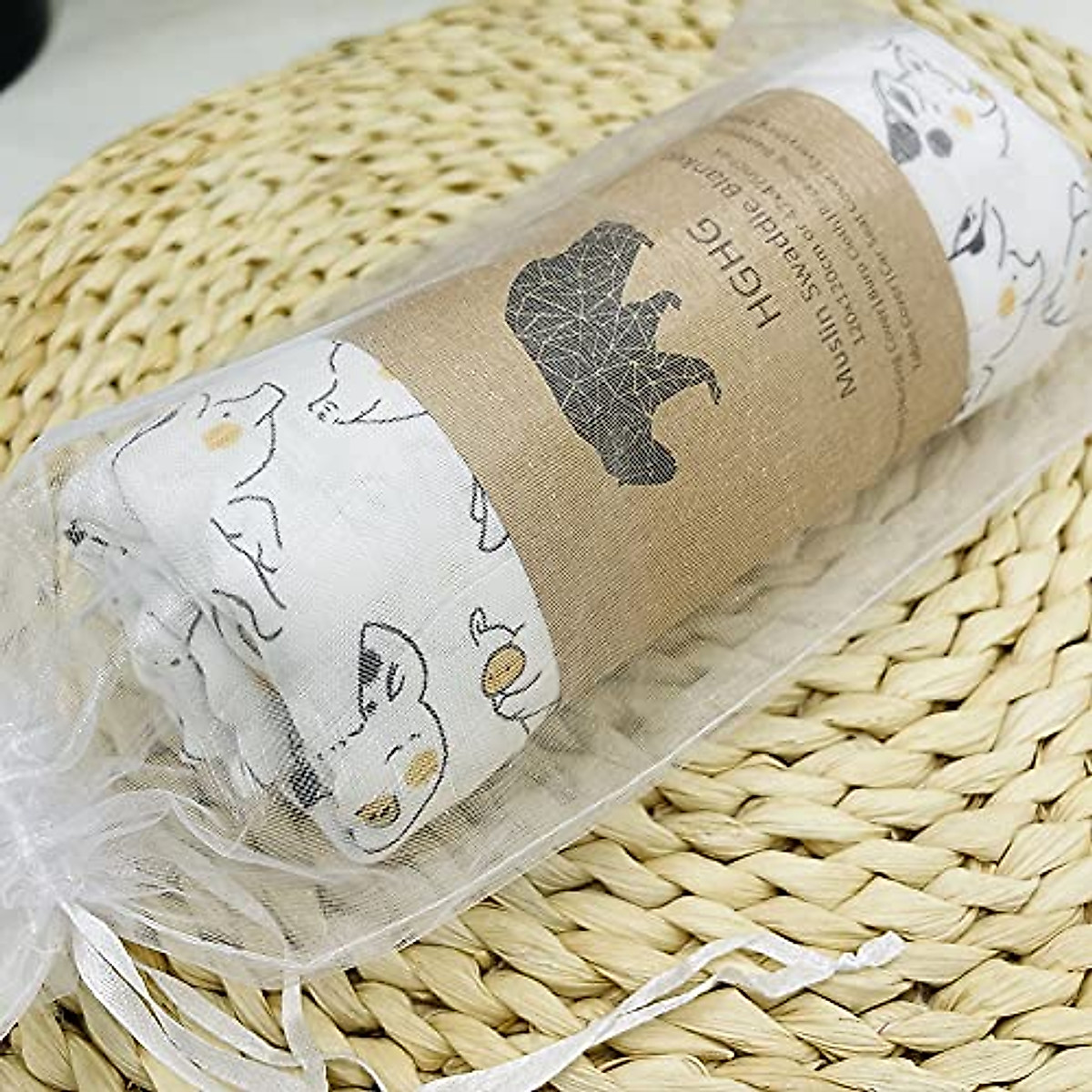 Ultra Soft Bamboo Muslin Swaddle Blankets Premium Receiving Blanket for Boys & Girls Luxurious Soft and Silky 47" x 47" Pig Blanket (Pig)