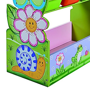 Fantasy Fields - Magic Garden Kids Wooden Furniture, Toy Organizer with 6 Removable Bins and Extra Storage, Combo Shelf, Pink
