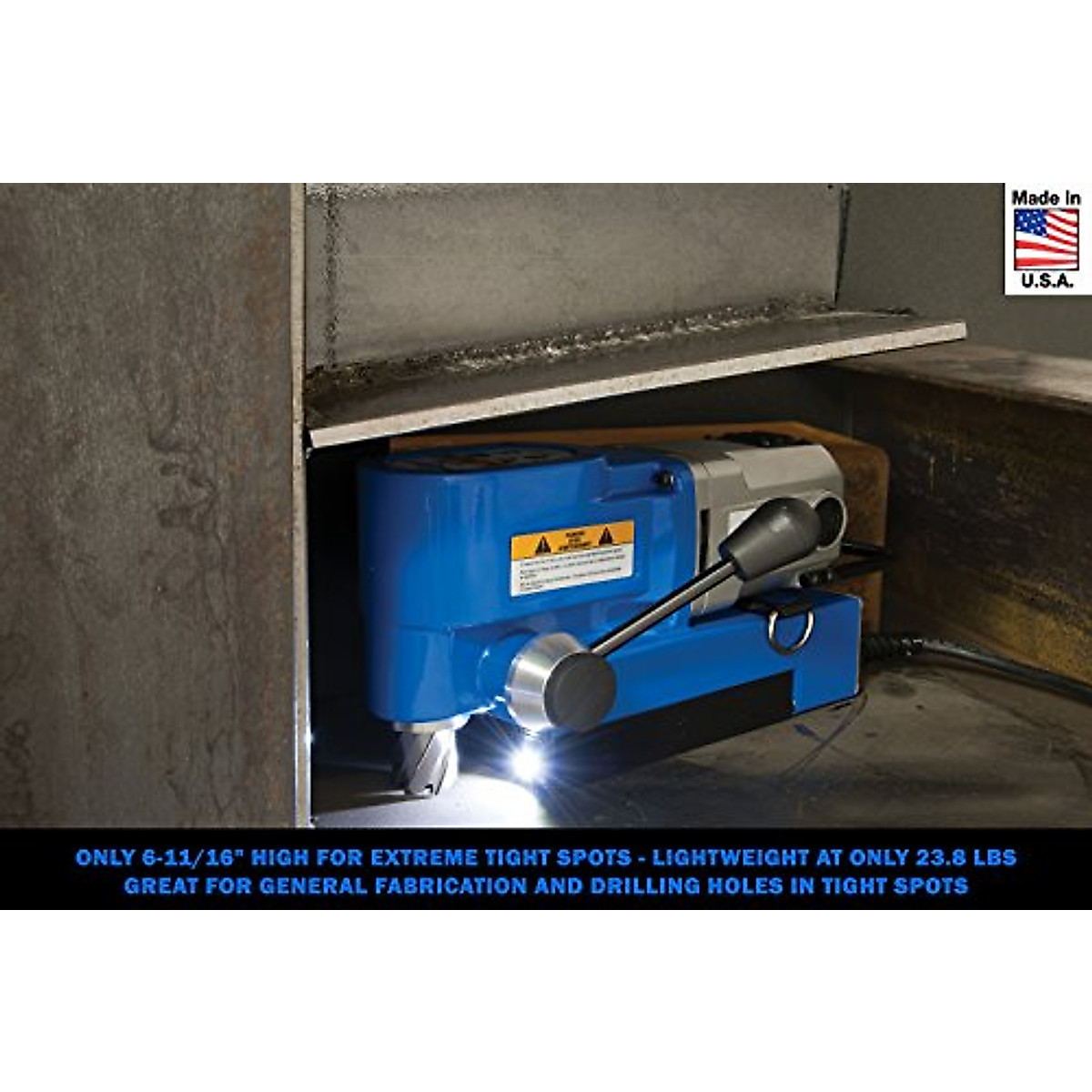 Hougen HMD130 Ultra Low Profile lightweight right angle drill with large capacity. Replaces HMD115 and HMD150