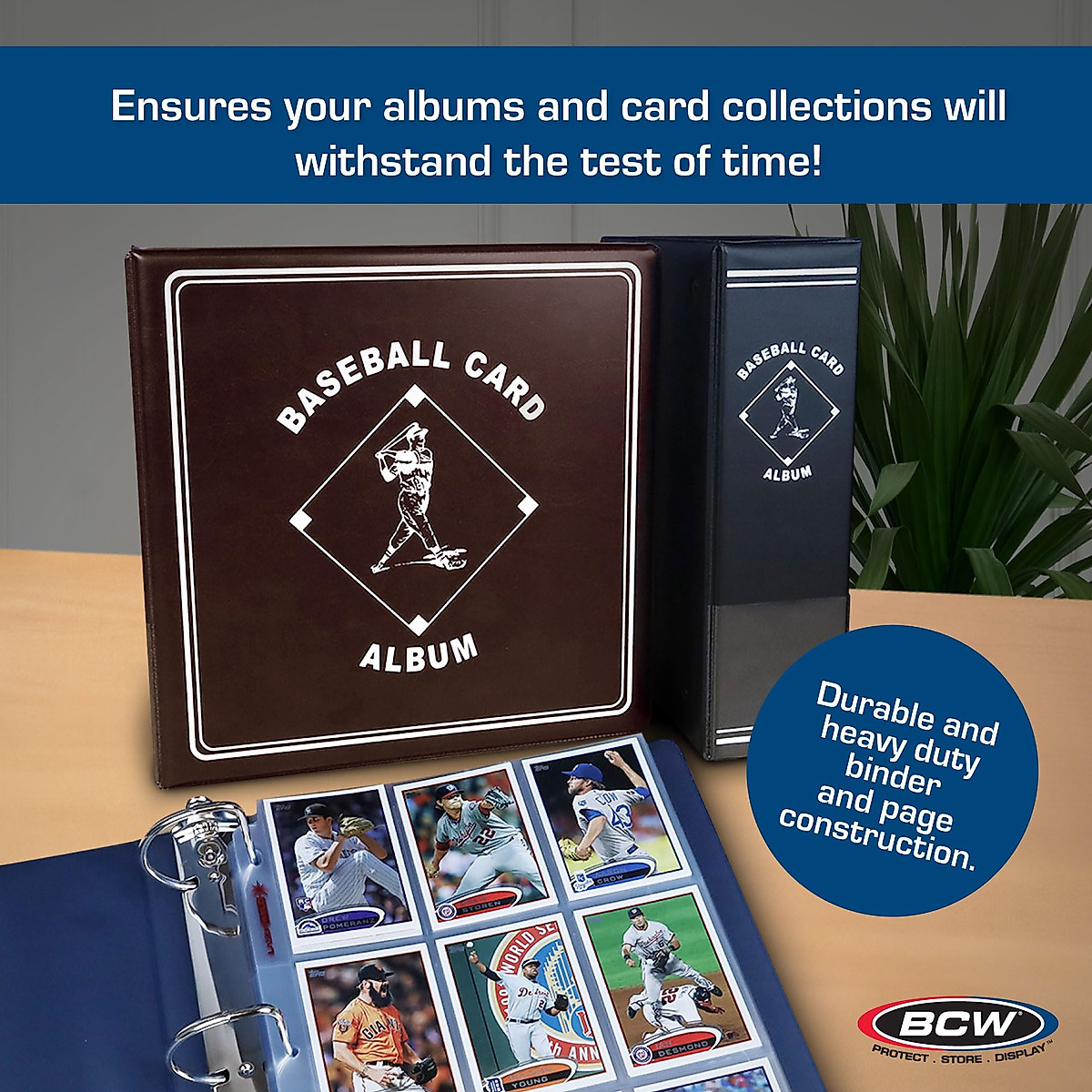 BCW Supplies Baseball 3" Album - Burgundy | Premium Durable Binder for 90 Baseball Cards Heavy-Duty D-Ring, Lasting Durability, and Classic Display | Ideal for Collectors, Storage, and Card Protection