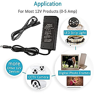 LEDMO 3 Pack LED Power Supply, Transformers,LED Adapter, 12V, 5A Max, 60 Watt Max, for LED Strip Light