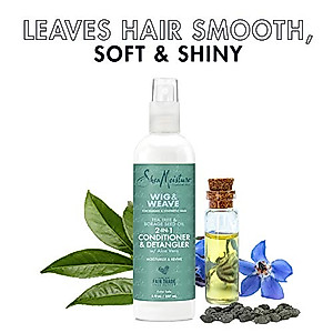 SheaMoisture 2in1 Conditioner and Detangler Leave-In Conditioner for Wig Tea Tree and Borage Seed Oil Paraben Free Conditioner 8 oz