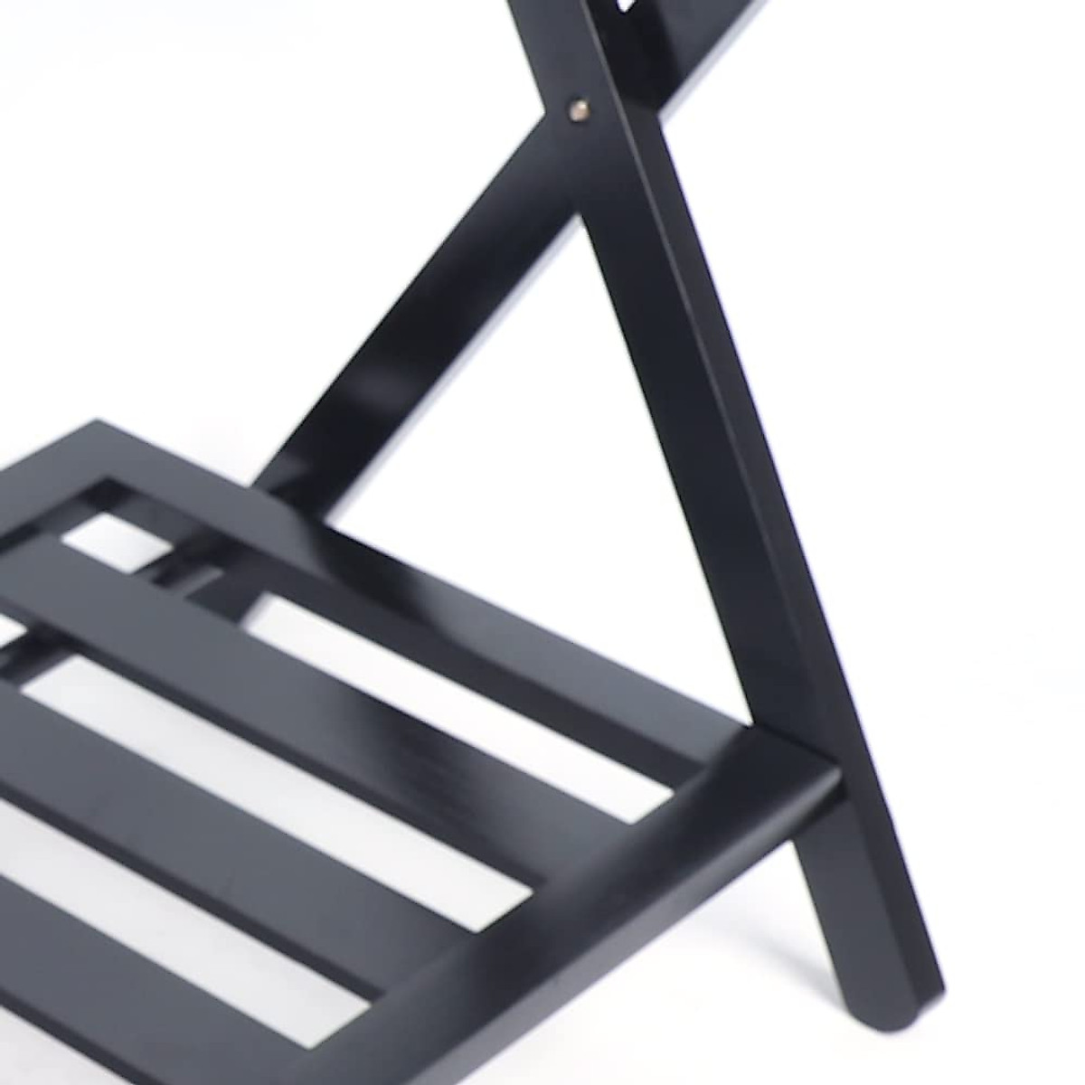 YIPONYT Luggage Rack Black Suitcase Stand Household Wood Folding Shelf,Folding Storage Rack Double Layer Luggage Rack for Guest Room Bedroom Hotel