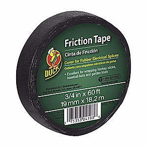 Duck Brand 393150 Friction Tape, 3/4-Inch x 60 Feet, Single Roll, Black
