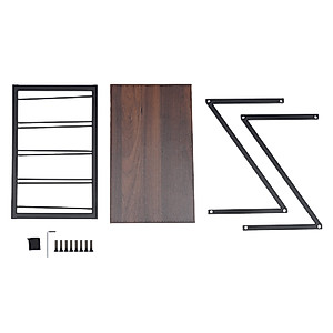 CNCEST Z Shaped Tabletop Wine Rack with Glass Holder, Countertop Wine Rack Holder Wine Bottle Holder Wine Display Storage Stand with Tray for Kitchen, Office, Bar, Hold 4 Wine Bottles & 8-12 Glasses