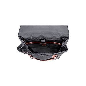 McKleinUSA Element, 1680D Ballistic Nylon with Leather Trim, 17" Nylon, Two-Tone, Flap-Over, Laptop & Tablet Backpack, Black (78475)