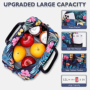 BAGBEBAG Lunch Bag, Lunch Box for Men Women, Insulated Lunch Bag for Office Work Picnic Beach, Large Lunch Bag Heavy Duty Leakproof Cooler Bag (Colorful)
