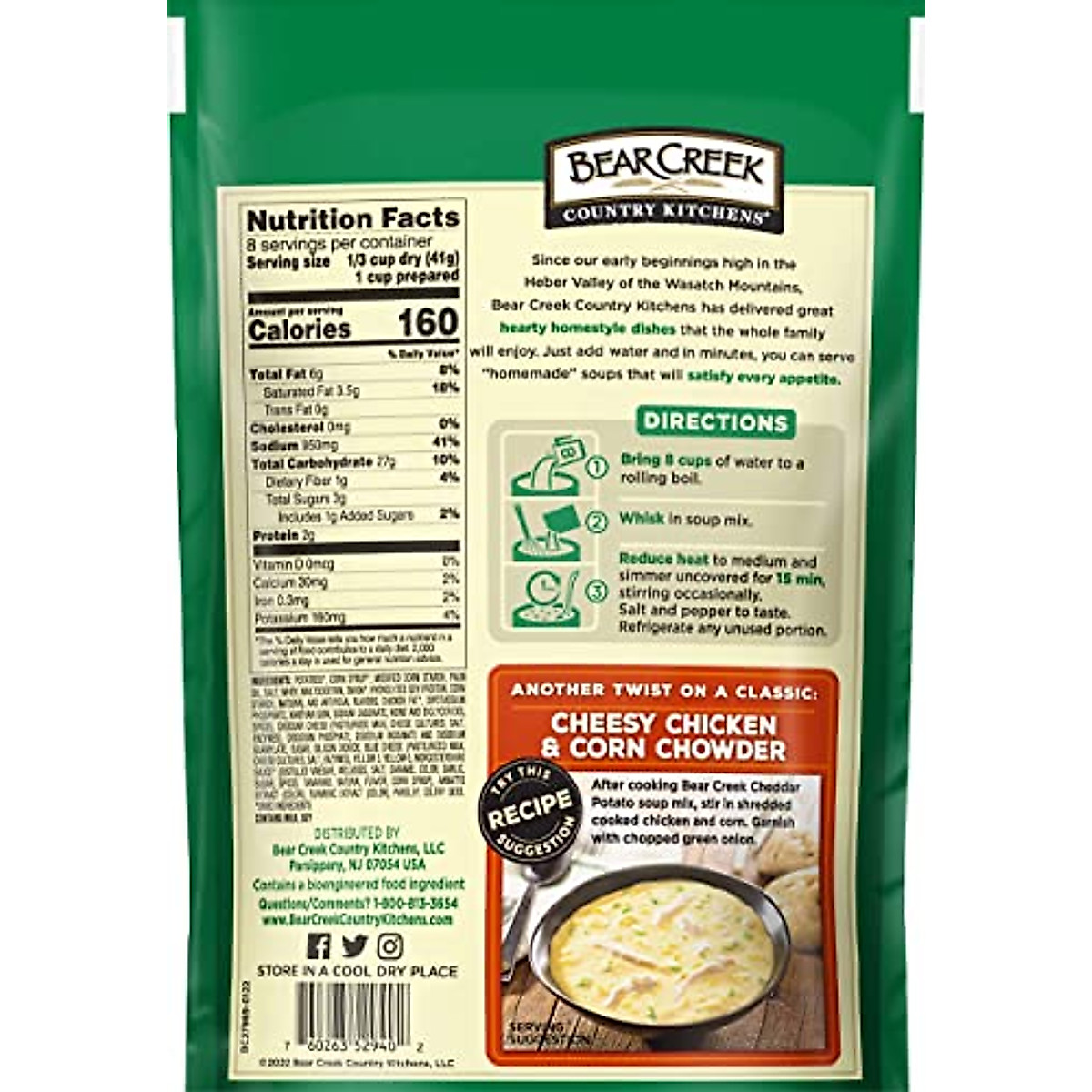 Bear Creek Soup Mix, Cheddar Potato, 11.5 Ounce