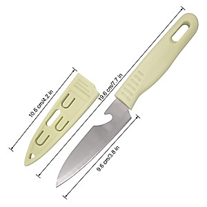 Lomgwumy Paring Knife, 3 Sharp and Durable Fruit Knife, with Scabbard, Simple and Beautiful, Fruit Knives Small is Suitable for Most Vegetables, Fruits and Meat (Pink, Blue, Green)