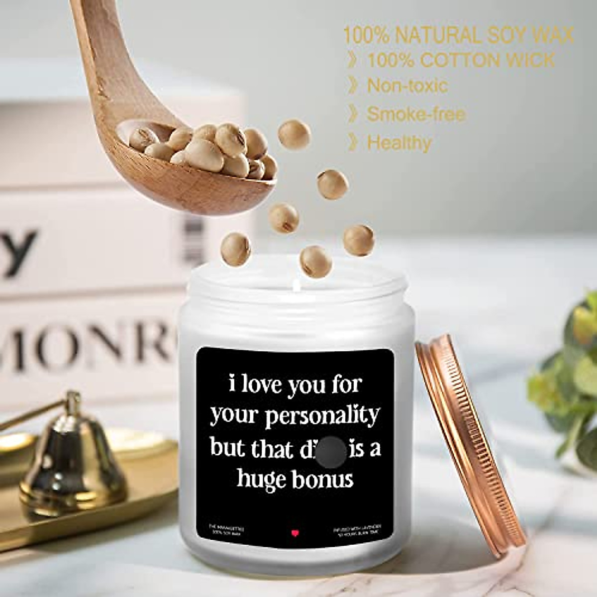 Funny Naughty Gifts for Women, Valentines Day,Anniversary, I Love You, Birthday Gifts for Women, Wife, fiancée, Girlfriend, Couple - Scented Candles Gifts