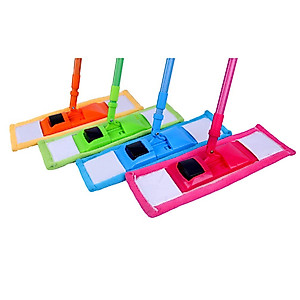 Didiseaon Washable Flat Mop Head Pads Microfiber Mop Pads Refill Heads Absorbing Microfiber Cleaning Mop Pads for Hardwood Tile Marble Floor Professional Mops (Blue) Microfiber Mop Heads