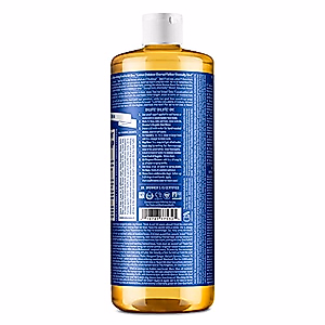Dr. Bronner's - Pure-Castile Liquid Soap (Peppermint, 32 Ounce, 4-Pack) - Made with Organic Oils, 18-in-1 Uses: Face, Body, Hair, Laundry, Pets & Dishes, Concentrated, Vegan, Non-GMO