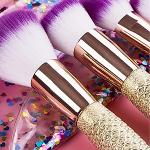 6 Pieces Mermaid Makeup Brush Set Lovely Makeup Brush Kit for Girls Portable Beauty Cosmetic Tools Women Cosmetic Concealer Brush