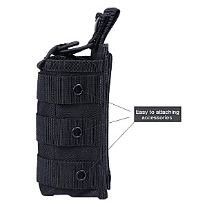 abcGoodefg Tactical Universal Radio Holster Pouch Holder, 1000D Nylon Military Molle Radio Case for Baofeng Motorola Midland CB Walkie Talkies (1 PACK)