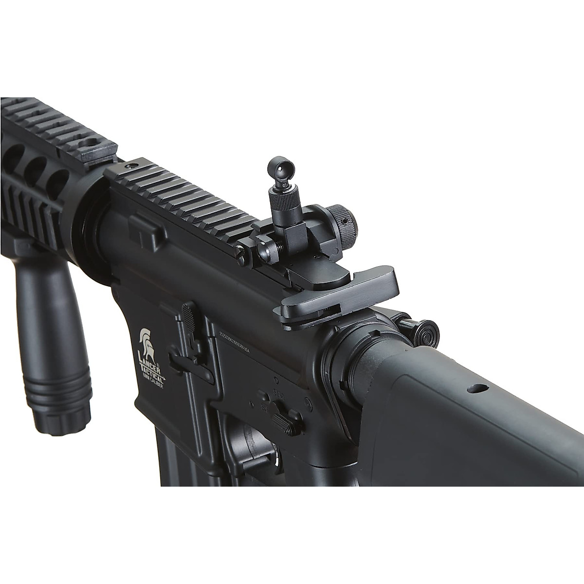 Lancer Tactical RAS CQB MK18 Airsoft AEG Piactinny Rifle w/Nimh Battery & Charger, 1000 Rounds 0.20g 6mm BBS (Color: Black)