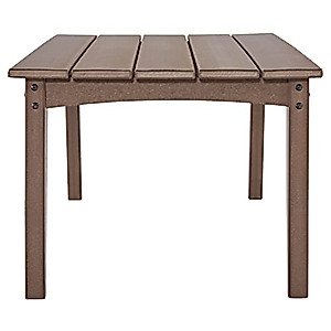Signature Design by Ashley Emmeline Outdoor HDPE Patio Coffee Table, Brown