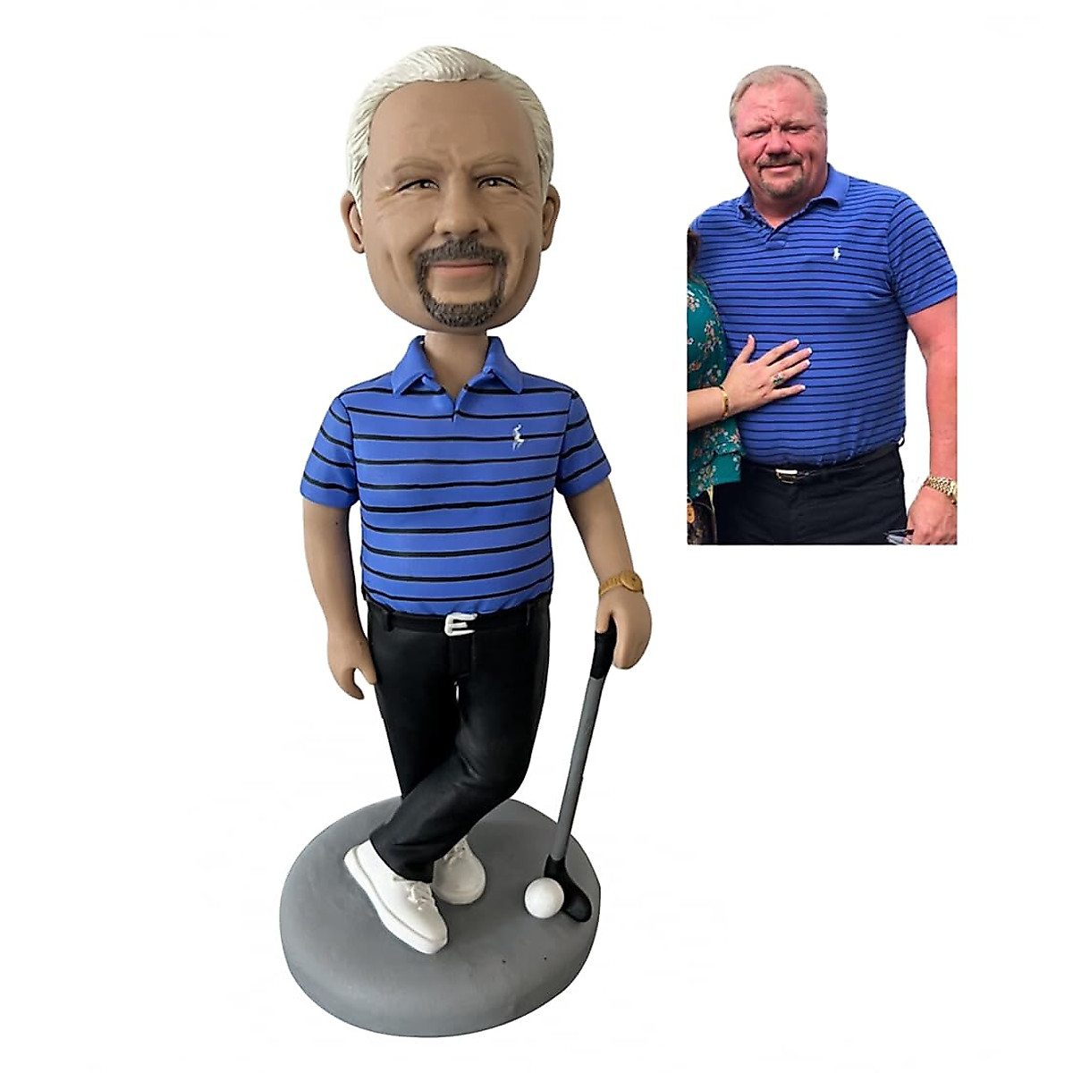 Custom Bobbleheads: Male Golf Player | Fully Customizable with Polymer Clay | Personalized Bobbleheads Best Gifts for, Birthday, Christmas etc.