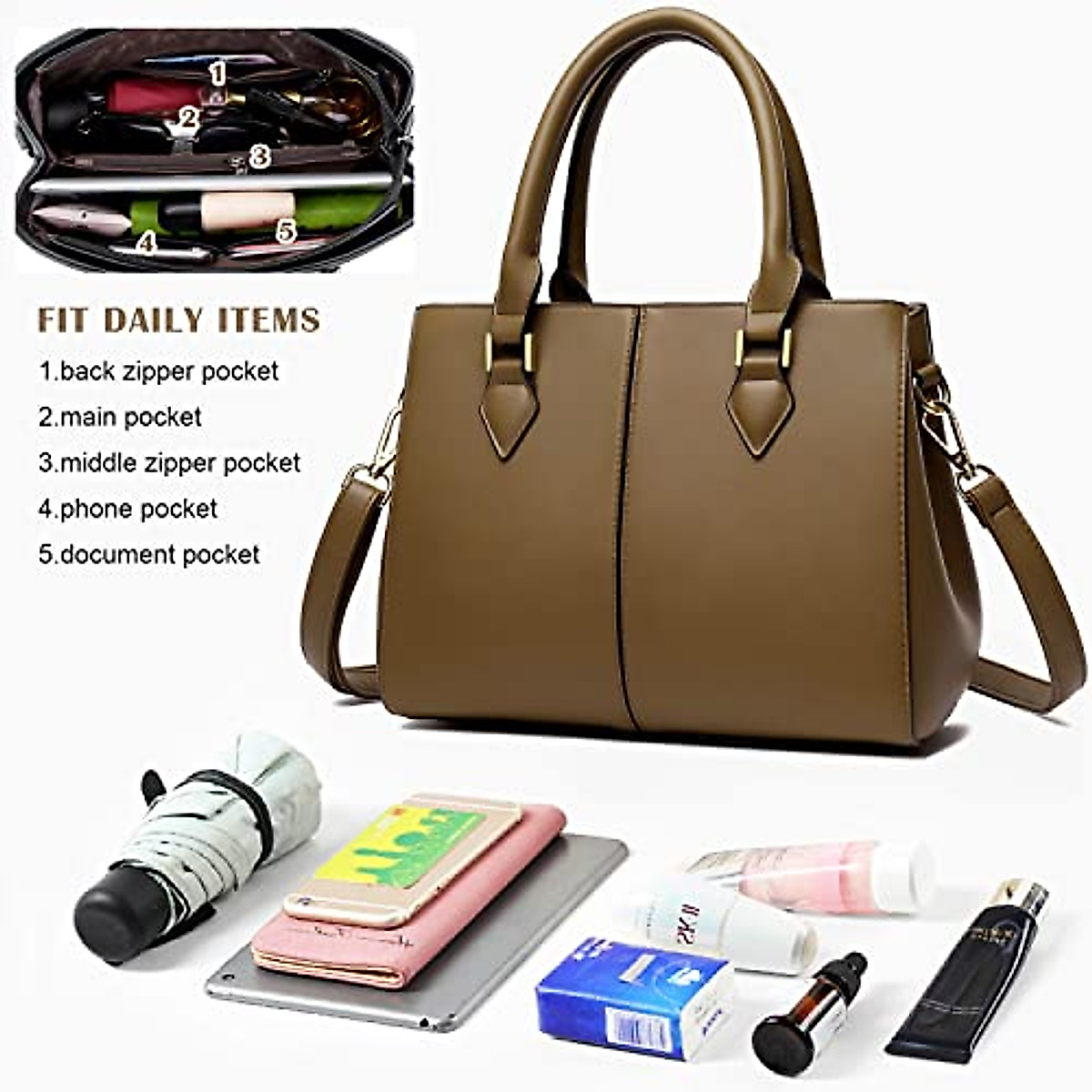 Purses and Handbags for Women Satchel Fashion Ladies Top Handle Shoulder Tote Bags