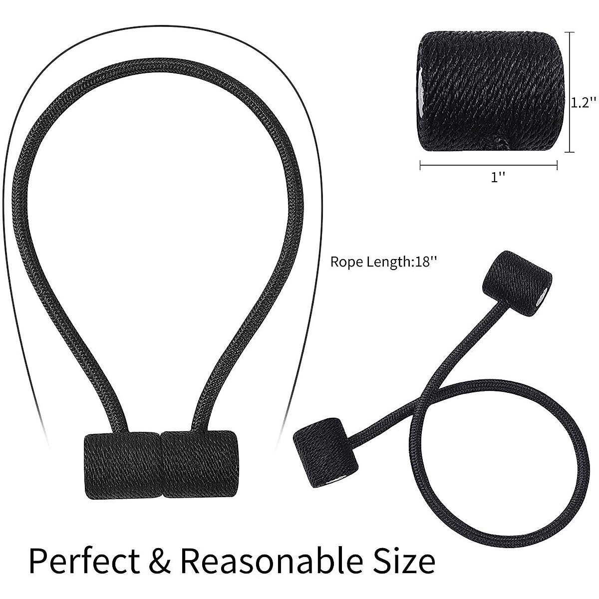 2 Magnetic Curtain Tiebacks- Drapery Holdbacks, Tie Backs Holdback for Blackout Sheer Window Treatment, Upgrade 2022