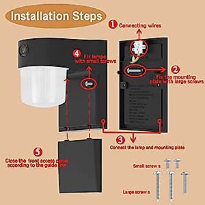 Owleye LED Wall Pack Light Porch Light with Photocell, 1000LM [AC120/60HZ] IP54 Waterproof Dusk to Dawn Outdoor Lighting Fixture for Garage Warehouse Garden 4000K-Daylight 4 Pack-Black