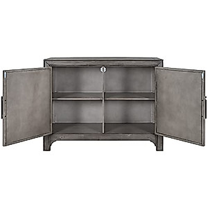 Quarte 40" Accent Storage Cabinet, Wooden Console Table Sofa Table with 2 Adjustable Shelf, Vintage Buffet Sideboard for Entryway/Kitchen/Living Room (Antique Gray+40")
