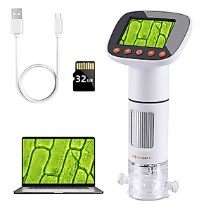 Koolertron 2 inch Handheld Digital Microscope with LCD Screen, Pocket Microscope with 32G Card for Kids and Adults,50x-1000x Magnification HD Magnifier for Coin/Circuit Board/Observation