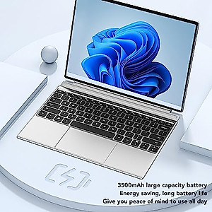 Dilwe 12.3 Inch 2 in 1 Touchscreen Tablet Laptop, 3K UHD Tablet with J4125 Processor, 8GB DDR4 Computer Tablet with Magnetic Keyboard, BT5.0, WiFi, Dual Speakers for Win 10 (US Plug 8GB+1TB)