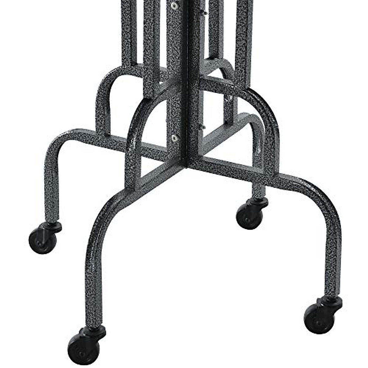 PawHut Rolling Bird Perch Play Stand with Universal Wheels, Wooden Perch Ladders, & Stainless Steel Feeding Cups, Grey