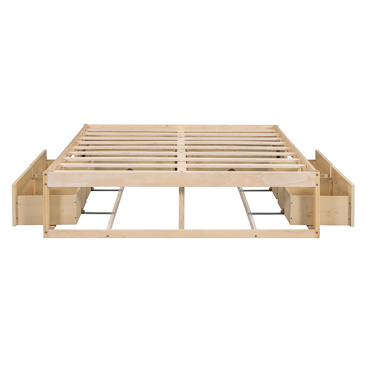 CITYLIGHT Wood Full Storage Bed Frame, Space Saving Full Size Platform Bed with 6 Drawers, Mattress Foundation with Wood Slat Support, Noise-Free, No Box Spring Needed,Antique Natural