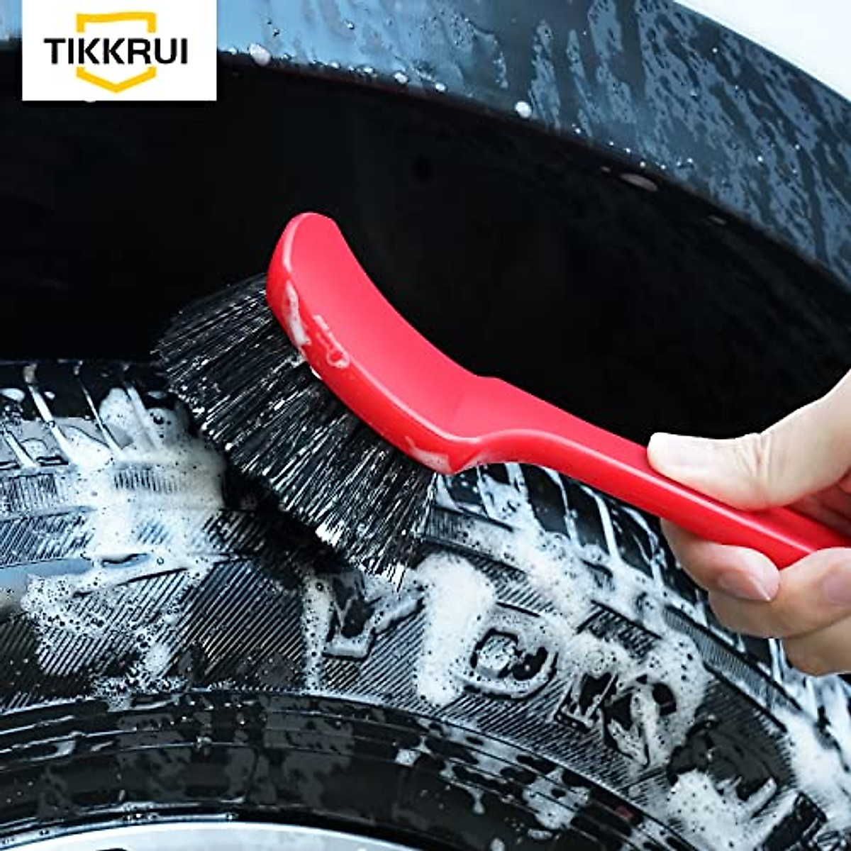 TIKKRUI Car Detailing Brush Set 18pcs Car Interior Detailing Kit Car Wash Cleaning Tool Kit. All Purpose Cleaning, Including: Interior and Exterior, Dashboard, Wheel, Rims, Tires.