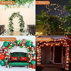 Mr.Ton Garden Arch Trellis for Climbing Plants Outdoor, Metal 7.8ft Wide Arbor Arches for Raised Beds, Arched Pergola for Garden Wedding Decoration, Green