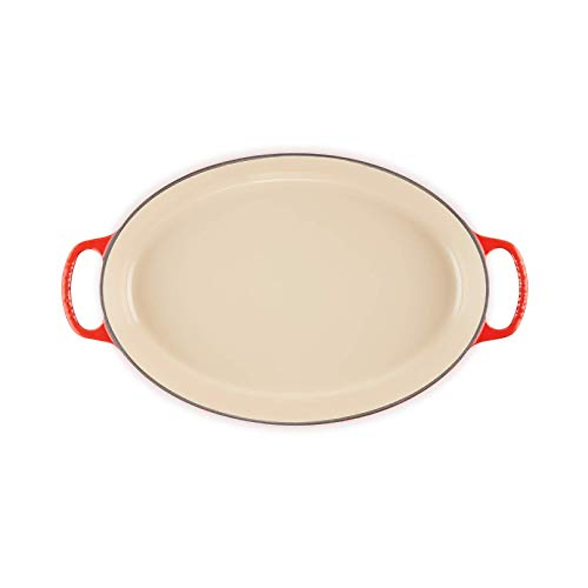 Le Creuset Enamel Cast Iron Signature Oval Baker, 3 quart, Cerise (Cherry Red)