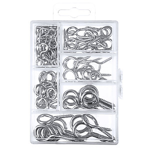 Eye Bolts Screw Eyes, Assortment Size, 100 Pieces