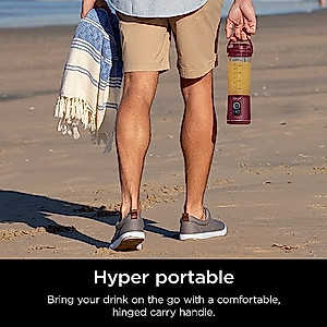 Ninja BC151CR Blast Portable Blender, Cordless, 18oz. Vessel, Personal Blender-for Shakes & Smoothies, BPA Free, Leakproof Lid & Sip Spout, USB-C Rechargeable, Dishwasher Safe Parts, Cranberry Red