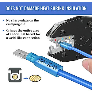 Qibaok Crimping Tool Ratcheting Wire Crimper for Heat Shrink Connectors Ratchet Terminal Crimper Wire Crimp Tool AWG 22-10