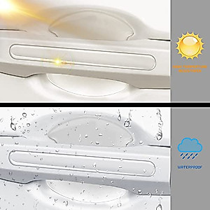 8Pcs 3D Transparent Car Door Bowl Scratch Protector, Car Door Handle Protector Accessories Clear Door Bowl Paint Protection Film Waterproof Anti-Scratch Stickers Covers for Most Models