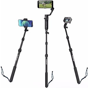 Smatree SmaPole DS1S Extendable Stick Compatible for DJI OM 4 SE/DJI OM 5/DJI OM6/DJI OSMO Action 2/DJI OSMO Action 3/G*Pro 12/11/10/Max/9/8/Cell Phone