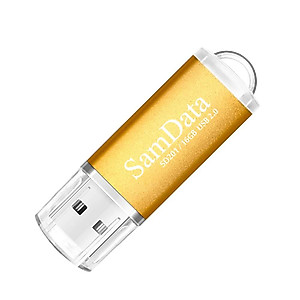 SamData 5 Pack 16GB USB 2.0 Flash Drive Thumb Drives Memory Stick, 5 Colors: Black Blue Green Gold Red