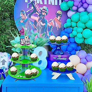 Video Game Party Supplies, 3 Tier Video Game for Nite Cupcake Stand for Kids Boys Girls Birthday Baby Shower Game Party Decorations