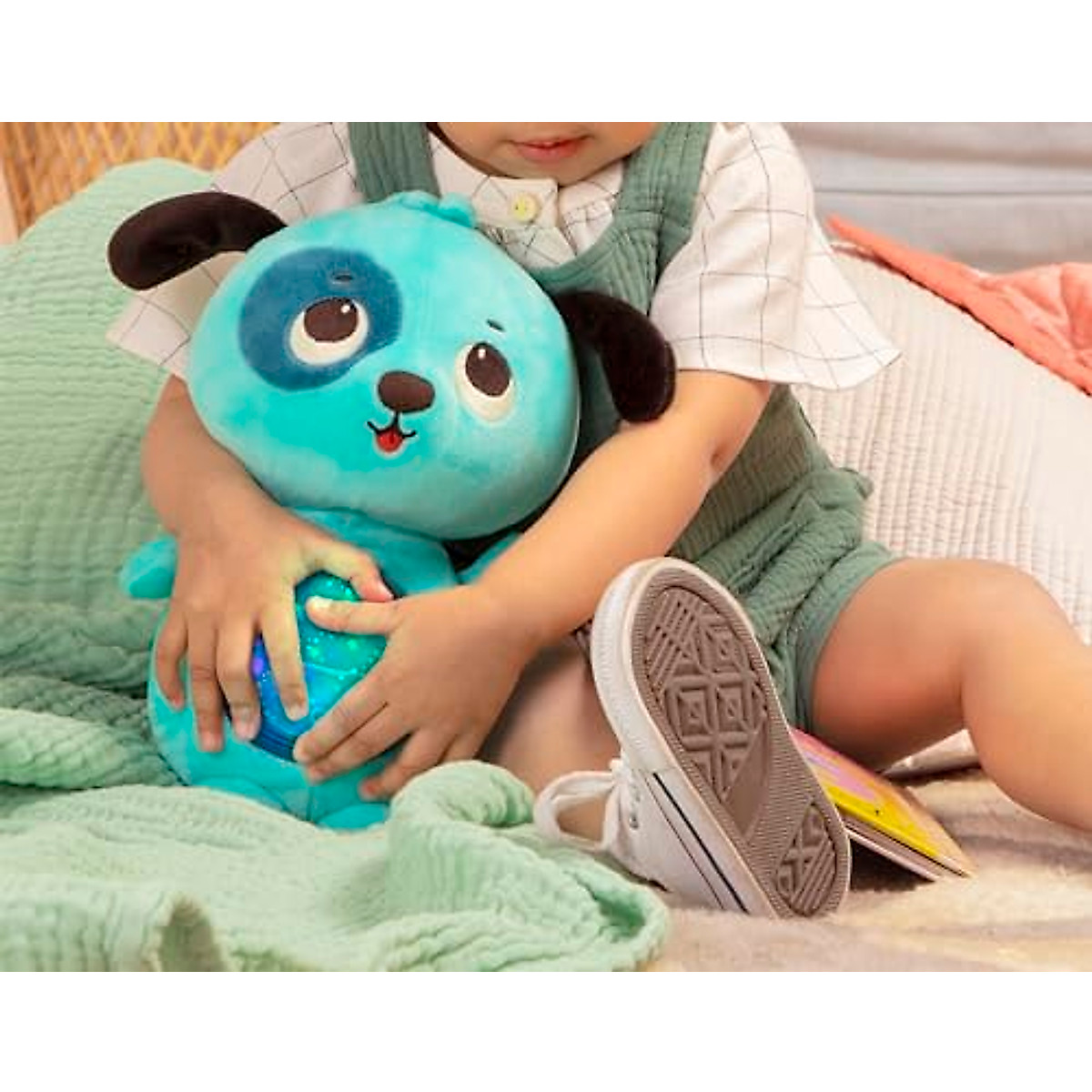 B. toys- B. baby –Baby Soothing Plush Dog- Gloiwng Tummy with Lights & Sounds- Twinkle Tummies Dog–6 Months +