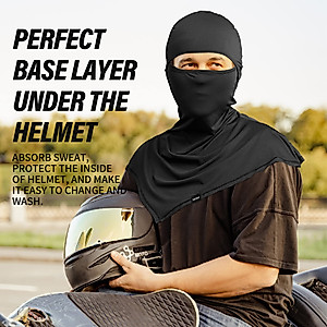 Balaclava Summer Protection Face Mask Breathable Motorcycle Hood Helmet Liners Outdoor Cycling Hiking Sports Black