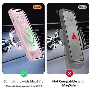 GONEZ Magnetic for iPhone 15 Case [Compatible with Magsafe] [1 Screen Protector + 1 Camera Protector], Anti-Scratch Microfiber Lining Shockproof Protective Silicone Phone Cover 6.1", Pastel Pink