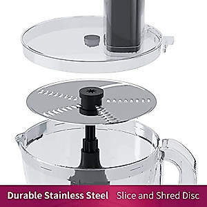 Davivy 16-Cup Food Processor Grinder Blender Combo,10-in-1 Multi-function Food Chopper with 60oz Blender 8.5oz Wet Grinder,600W with 2 Speeds Plus Pulse,Cheese Grating,Meat Chopping,Emulsifying, Shredding, Slicing, Mashing, Mixing, Doughing,3.8L Processor