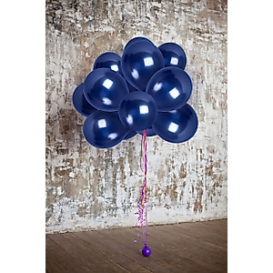 Treasures Gifted Navy Blue Balloons - Blue Metallic Balloons - Marine Balloons - Steel Blue Balloons - Navy Latex Balloons 12 Inch - Navy Blue Graduation Balloons - Dark Blue Balloons 36 Pack