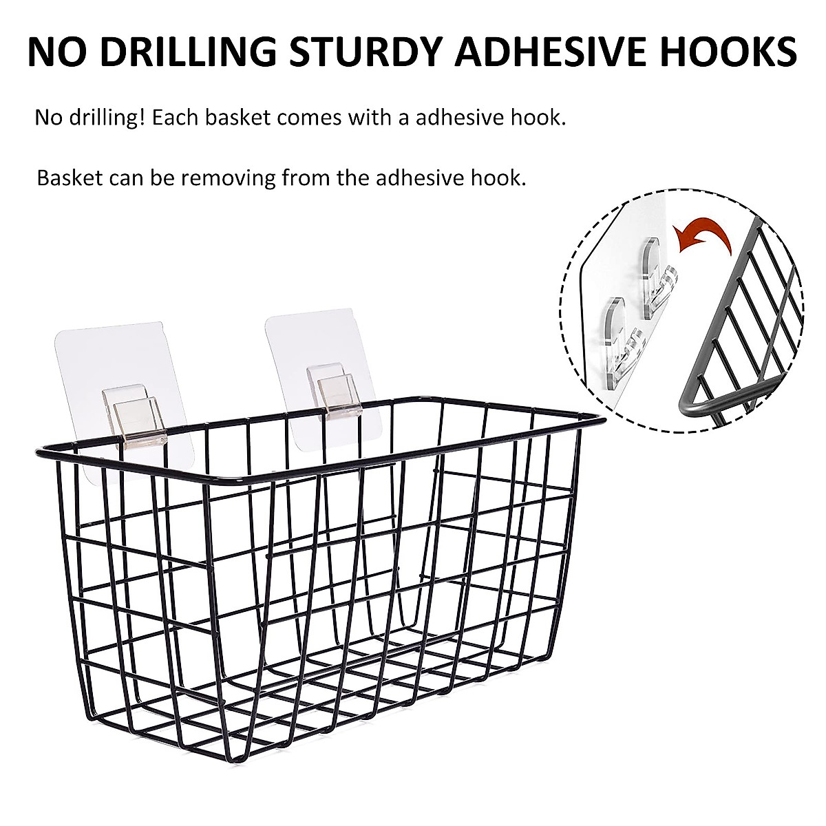 Panghuhu88 4Pcs Wall Wire Baskets Baskets Storage Baskets Hanging Wire Basket Cabinet Door Storage Metal Wall-Mounted Containers Metal Freezer Organizer bins For Kitchen,Pantry,Shelf