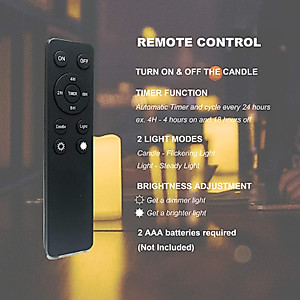 Waterproof Outdoor Flameless Candles with Remote, Set of 2, Large 4” x 8” Battery Operated Electric LED Pillar Candle Set for Home Décor Party Wedding Supplies Garden Christmas Decoration Gift