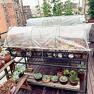 YBB 4.9 x 9.8 Feet Clear Plastic Greenhouse Film, 6 mil Thickness Premium Polyethylene Greenhouse Garden Plant Cover Sheeting, Supply 5 Years for Freeze Frost Protection UV Resistant