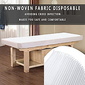 Disposable Bed Sheets 100 Pcs 31" x 71" Massage Table Sheets Non Woven Fabric SPA Bed Cover Breathable for Massage Beauty Tattoos(White)